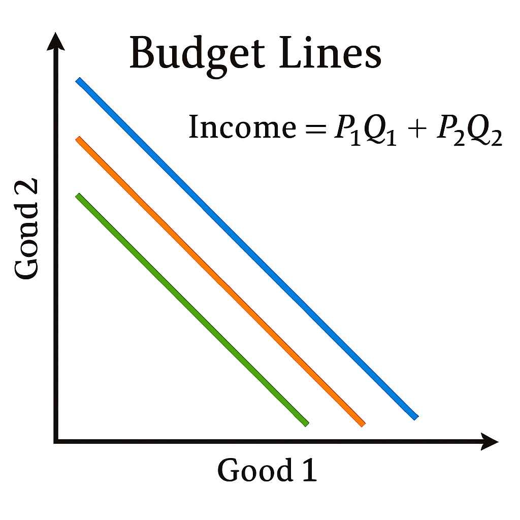 Budget Lines, Properties, Applications, Example